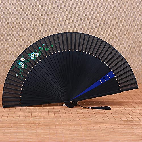 RTUGOVT Folding Fan Folding Fan Chinese Women's Ancient Classical Wind Fan Fan Hanfu with Manual Small Silk Dance Japanese Folding Fan Tai Chi Folding Fan (Color : Light Green)
