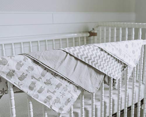 Spasilk Receiving Baby Blanket, 100% Cotton Flannel Blanket, Pack of 4, Gray Giraffe