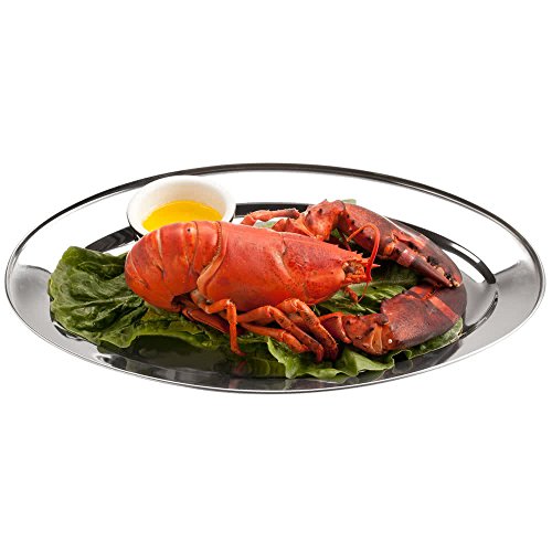 Stainless Steel Oval Platter, 16 x10-Inch Serving Platter by Tezzorio