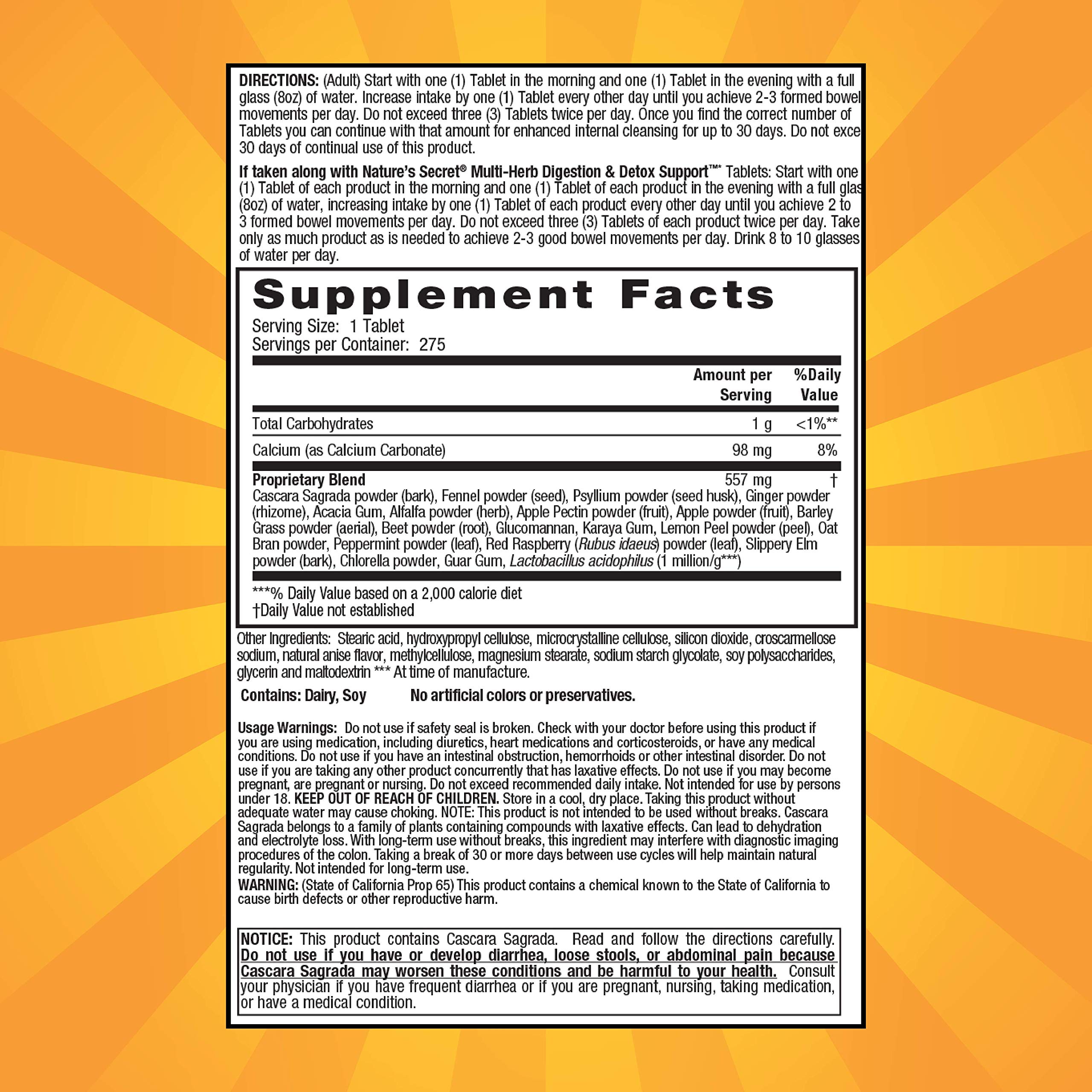Nature's Secret Multi-Herb Colon Cleanse, 275 Tab