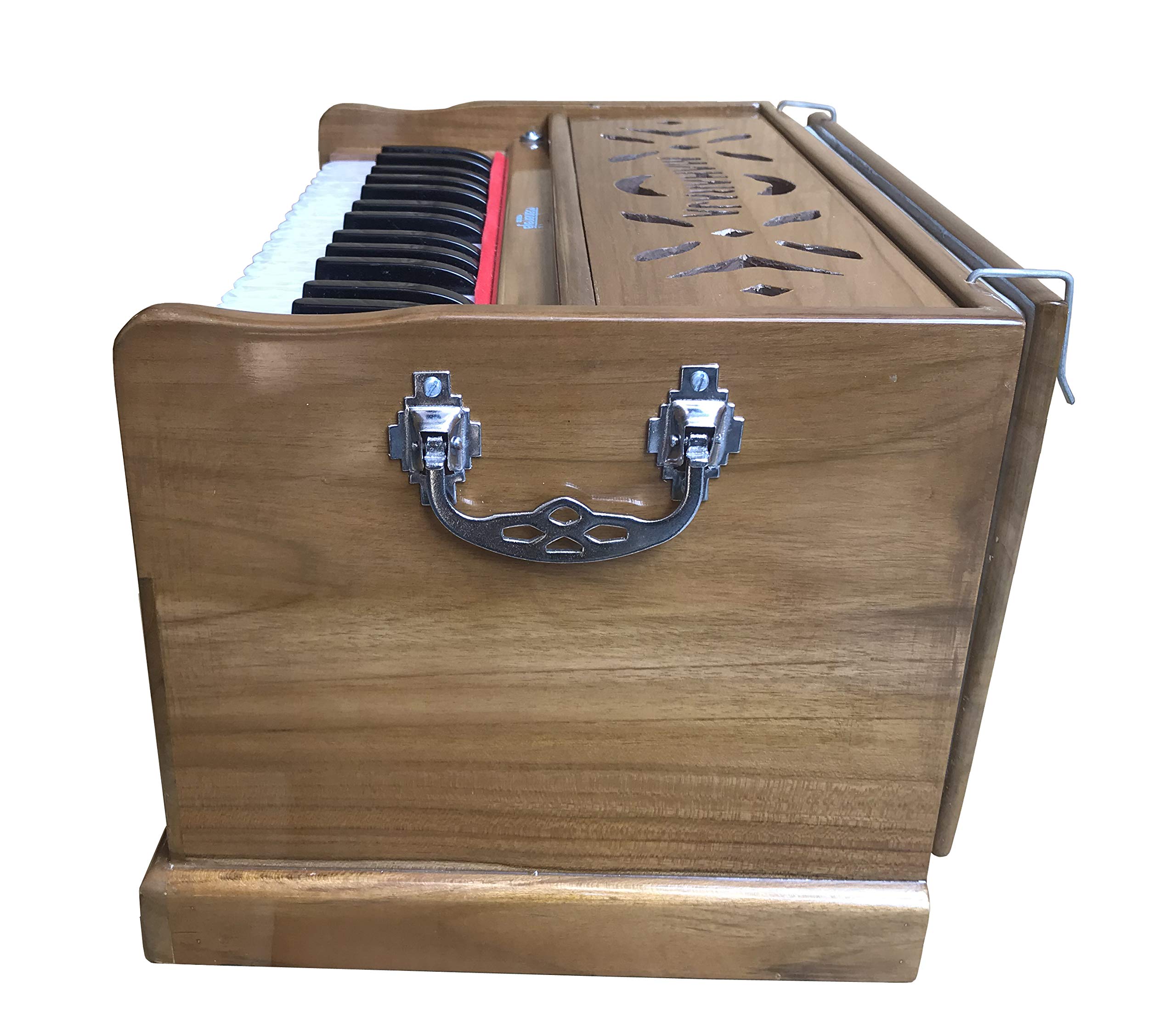 Harmonium #1, Maharaja Musicals, Handmade Harmonium, 2.5 Octave (Saptak), Standing, Burma Teak, Two Bellow, Padded Bag, Tuned A440, Natural Color, PDI-FFH