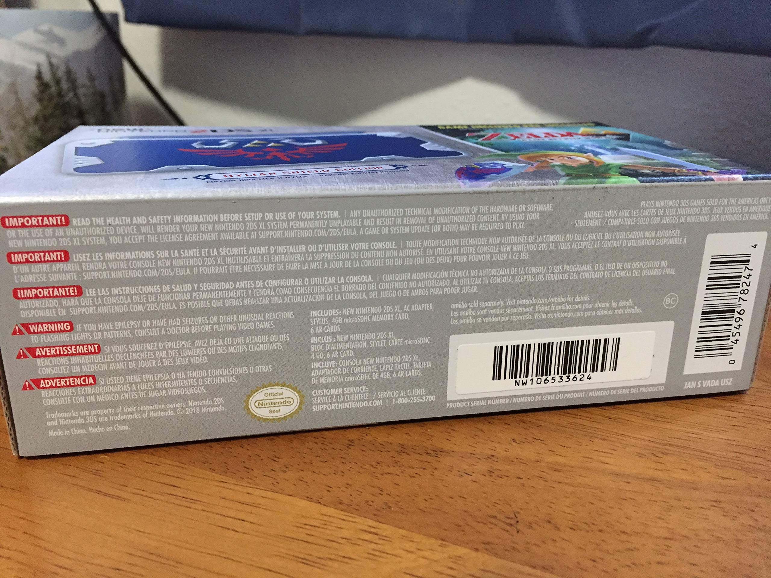 New Nintendo 2DS XL Hylian Shield Ed., w/ Legend of Zelda: A Link Between Worlds