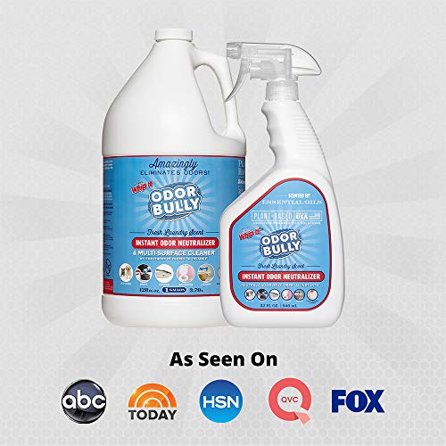 Whip-It Odor Bully Instant Odor Neutralizer Spray - Stain Remover and Odor Eliminator for Home and Car in One - Gallon and 32oz Spray