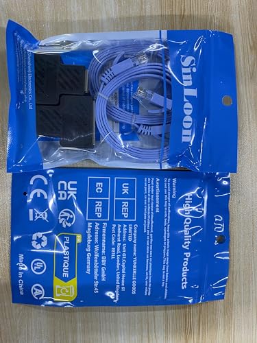 SinLoon (1-Pair) RJ45 Splitter Adapter, Ethernet Cable Splitter, RJ45 Network Extension Connector Ethernet Cable Sharing Kit with 2 PCS RJ45 Cable for Router TV Box Camera PCL