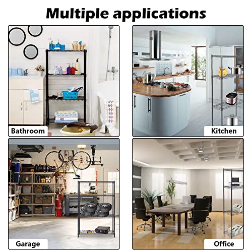 XCVBDE 4-Tier Storage Shelves 36''x14''x54'' Height Adjustable Garage Storage Shelves Heavy Duty Pantry Shelving Metal Utility Shelves Wire Rack for Home Kitchen Laundry Room Organization(Black)