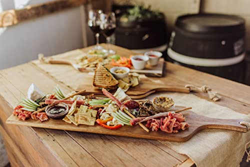 TOSCANA - a Picnic Time brand - Artisan 30" Acacia Charcuterie Board with Raw Wood Edge, Cheese Board, Serving Platter, (Acacia Wood)