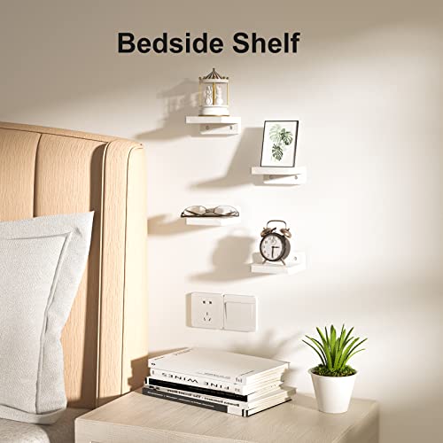SRIWATANA U-Shape Shelves Wall Mounted Set of 3 and Small Floating Shelves Set of 4