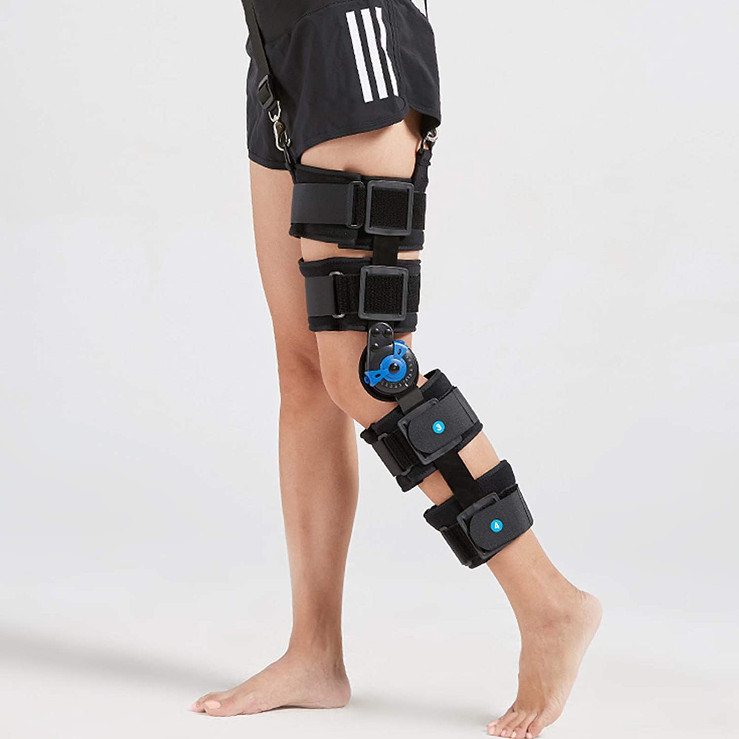 TSUSF Articulated Knee Brace With Splint Knee Joint Fixation Brace Orthosis For Arthritis Postoperative Knee Injury Recovery (Size : Large)