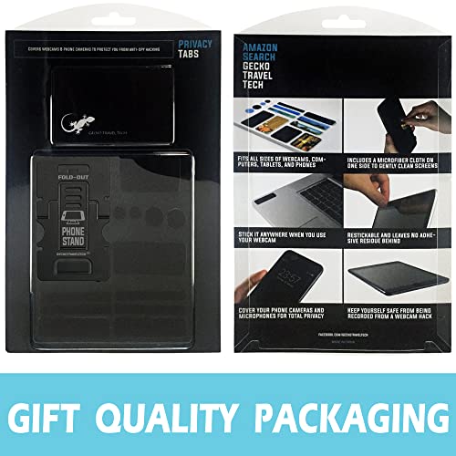 Webcam Covers - Laptop Webcam Cover - Tablet Webcam Covers - Smart TV & for Every Size Webcam on Any Device - Reusable/Multi-use β Protect Your Privacy with Gecko - Black