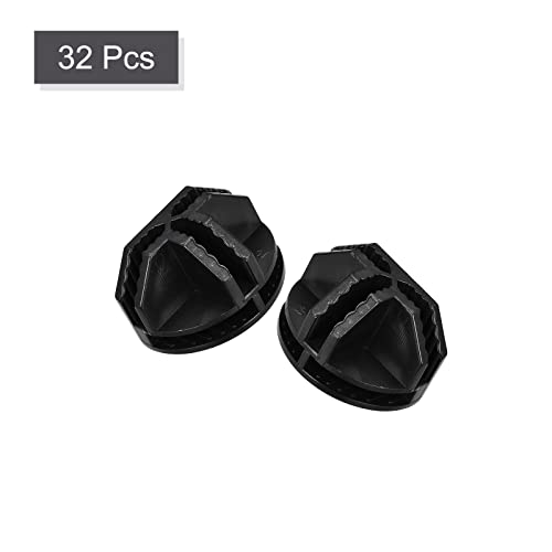 uxcell Plastic Wire Cube Connectors, 36x23mm Half Grid Buckle Clip for Storage Shelving Cabinet Organizer, Black, 32Pcs