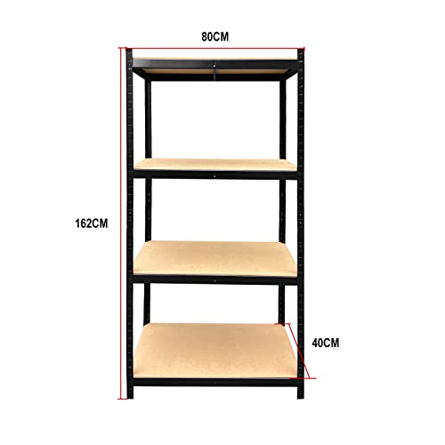 YouseaHome 4 Tier Metal Shelving, 150CM Wide Garage Storage Shelves Heavy Duty Garage Shelving,for Kitchen, Pantry, Closet, Garage, Office, Black