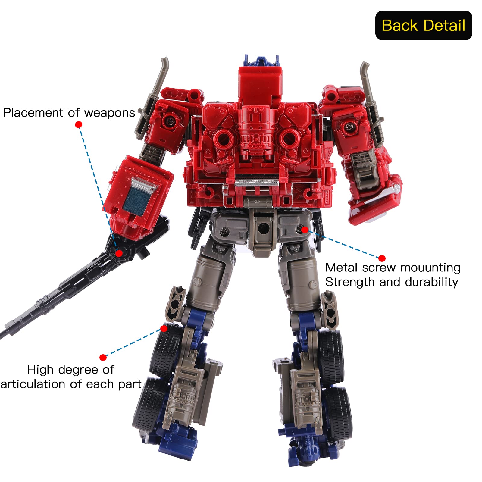 Deformation Car Robot Toy Figure, Auto Transforming Alloy Model, Ideal Gift for Kids & Movie Fans - Red
