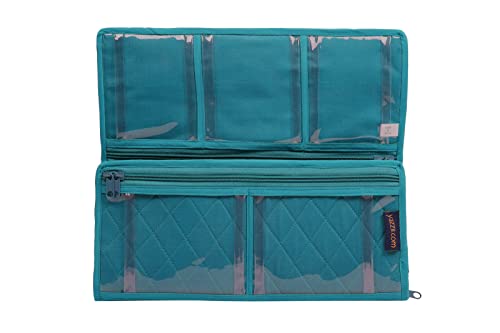 Yazzii Sewing Machine Feet Organizer Bag - Sewing Supply Organizer - Sewing Accessories Organizer with Pockets Aqua