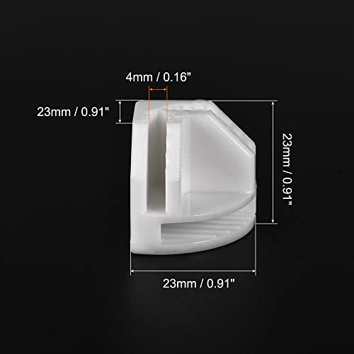 uxcell Plastic Wire Cube Connectors, 23x23mm Angle Grid Buckle Clip for Storage Shelving Cabinet Organizer, White, 32Pcs
