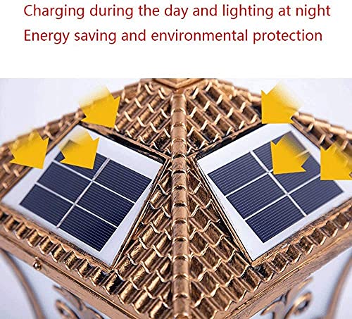 Outdoor Post Light Fixtures Post Lantern Solar Waterproof Column Headlights, Home Garden Community Lawn Lights, Die-cast Aluminum Anti-rust Lighting Lights,acrylic Lamp Shade Landscape Lights