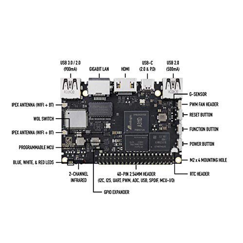 Khadas Single Board Computer, VIM3 Pro(4+32GB) Amlogic A311D+5 Inches Diagonal 5 Point Multitouch Resolution 1080 * 1920 TS050 Touchscreen Kit