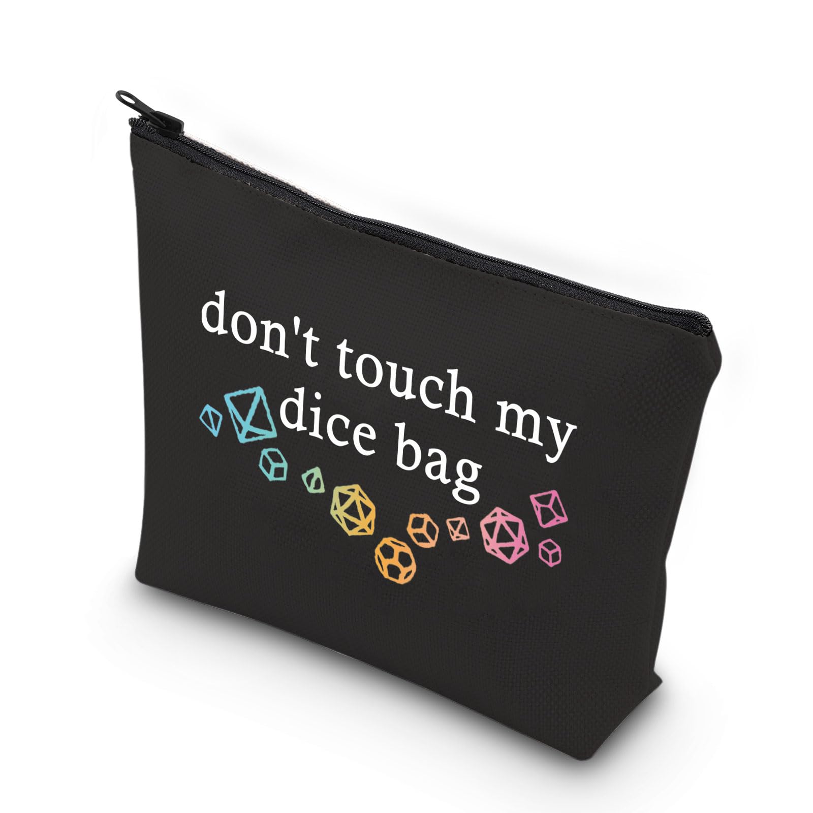 VAMSII Dice Zipped Storage Pouch Don't Touch My Dice Bag Funny Gamer Gift Token Bag (Dice Bag)