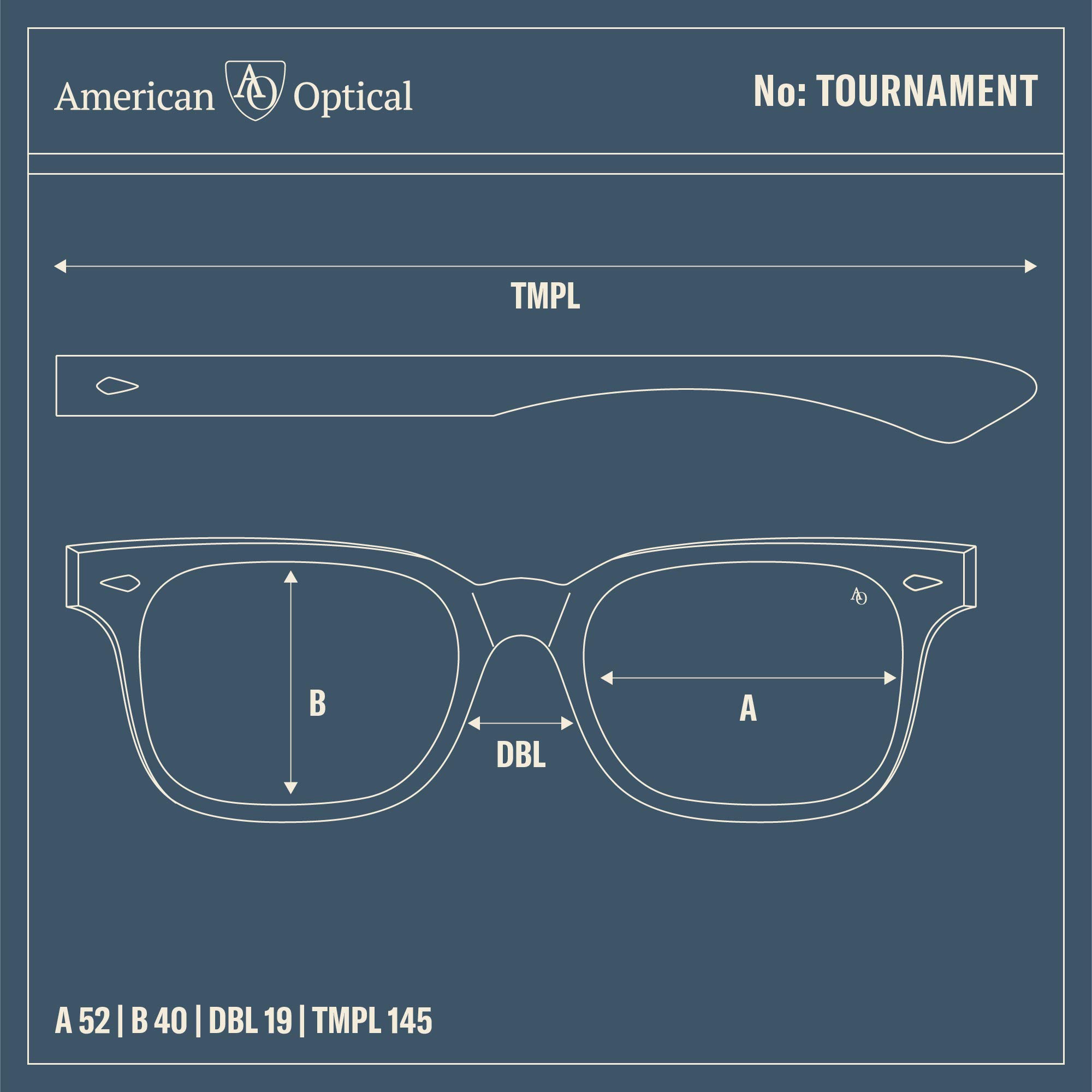 AO Tournament Sunglasses - Woodgrain - Calobar Green AOLite Nylon Lenses - 52-20-145