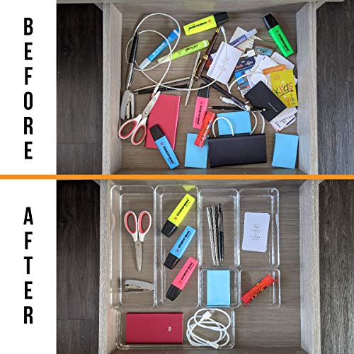 STYLIO Stackable Clear Acrylic Bathroom Drawer Organizers. Vanity Makeup Organizer. Bathroom Organization and Storage. Bathroom Storage 8 Piece Storage Drawers. Cabinet Organizer Bins Clear Containers