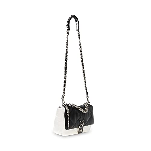 Steve Madden womens Steve Madden COOKIE Colorblock Crossbody, Black/White, One Size US