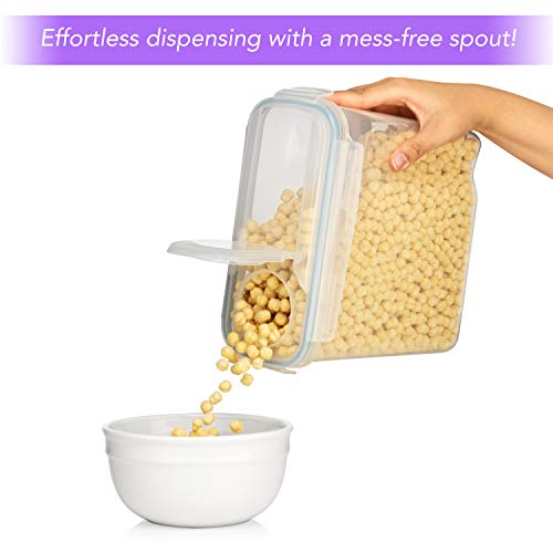 Top Quality Cereal Container Storage Set 3 Pc -135.2oz + 18 Labels & Pen - Airtight Dry Food Keepers - Great For Cereal, Flour, Sugar - BPA Free Dispenser - Shazo …