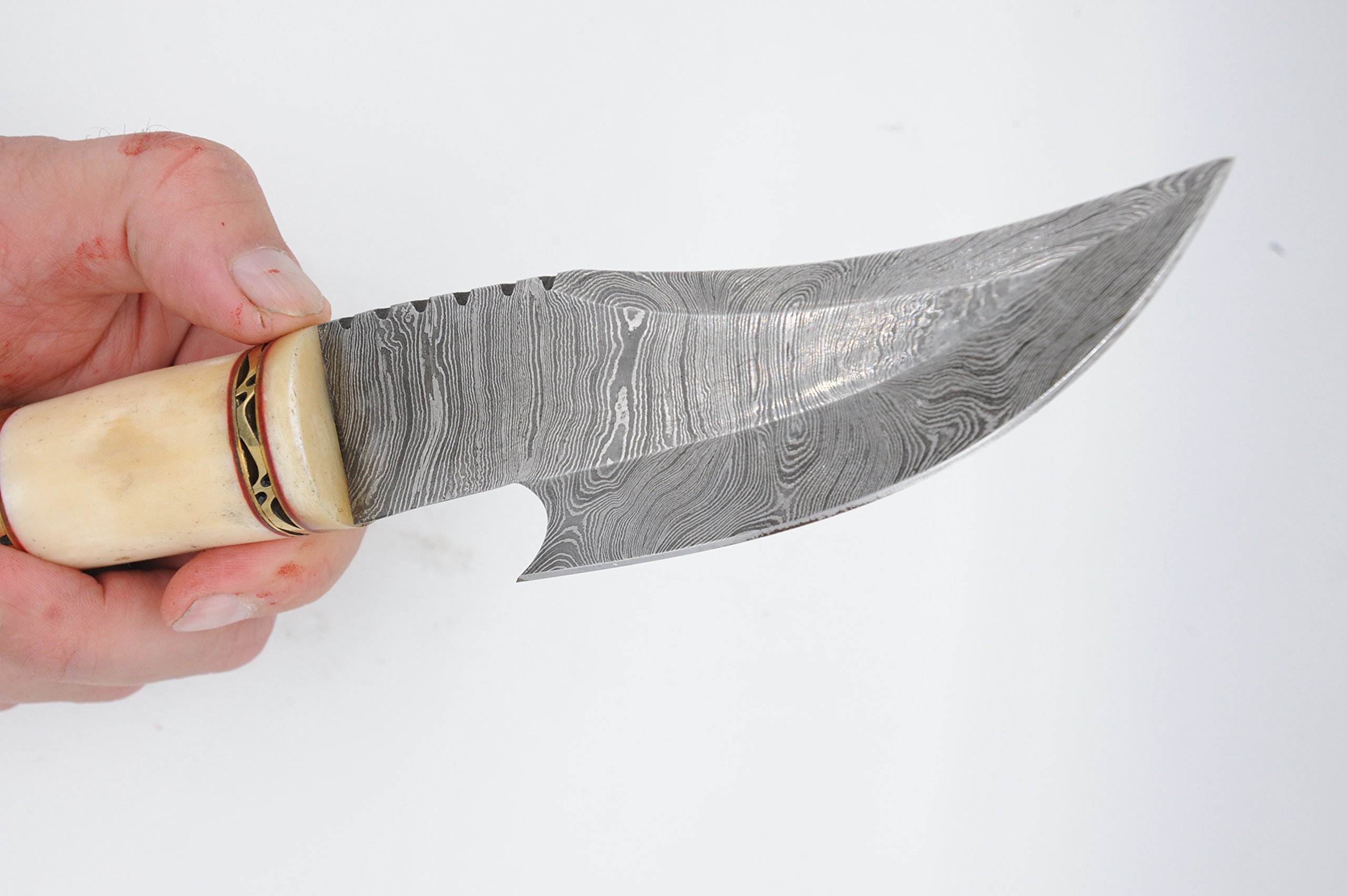 DKC Knives DKC-817 Katmandu Damascus Steel Hunting Knife 13.5oz 5.5" Blade 10.5" Long