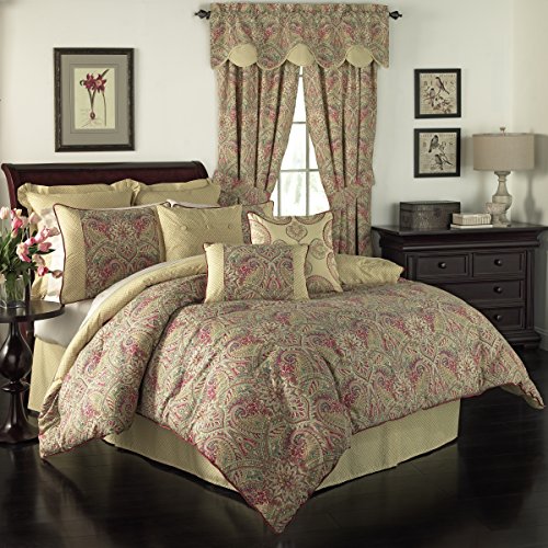Waverly Swept Away Modern Paisley Rectangular Decorative Throw Pillow, 14" x 20", Berry