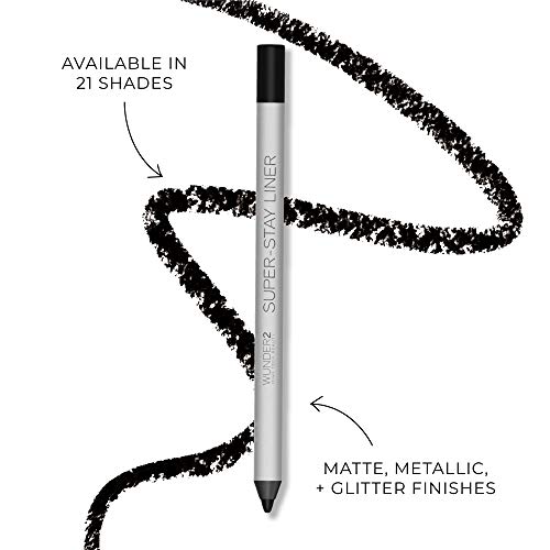 Wunder2 SUPER-STAY LINER Makeup Eyeliner Pencil Long Lasting Waterproof Eye Liner, Color Silver Metallic
