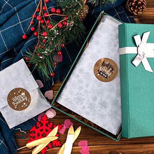 Whaline Snowflake Tissue Paper 20" x 28" Christmas Metallic Acid Free Wrapping Paper Bulk Big Size for Home, DIY and Craft, Gift Bags New Year Decorations, 60 Sheets (Silver)