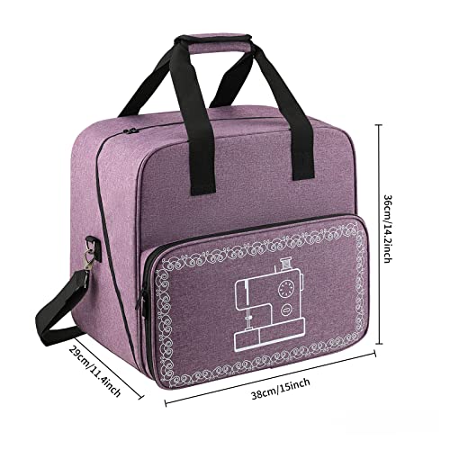 WITSTEP Sewing Machine Case Compatible with Singer/KPCB Mini Sewing Machine and Accessories, Portable Travel Tote Bag with Removable Bottom Pad, Adjustable Shoulder Strap & Multiple Pockets