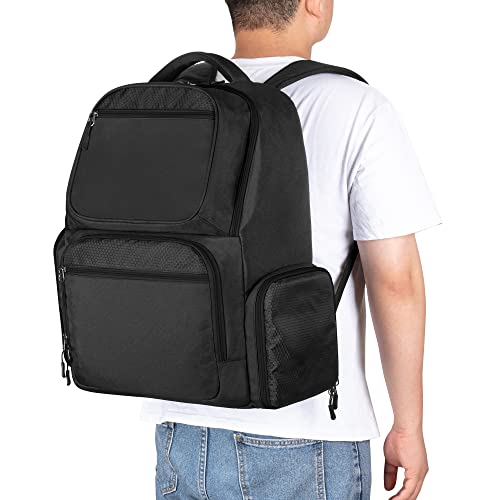Trunab Travel Backpack Compatible with Xbox Series X Carrying Case Game Storage Bag with 2 Inner Spaces for Xbox X/S Console, Multiple Pockets for 15.6β Laptop and Other Gaming Accessories, Black(Patent Design)