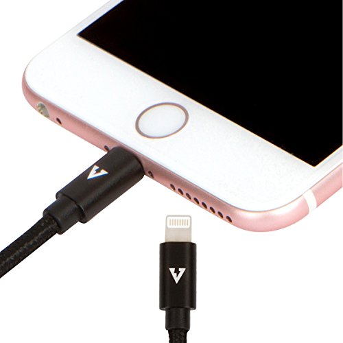 vCharged iPhone Charger Cable 2ft, 2 Pack Apple MFi Certified Lightning Cables Premium Nylon Braided Fast Charging USB Cord for iPhone 14 Pro Max, 13, 12, 11/Mini, XR, XS/Max, X, iPad, Airpods - Black