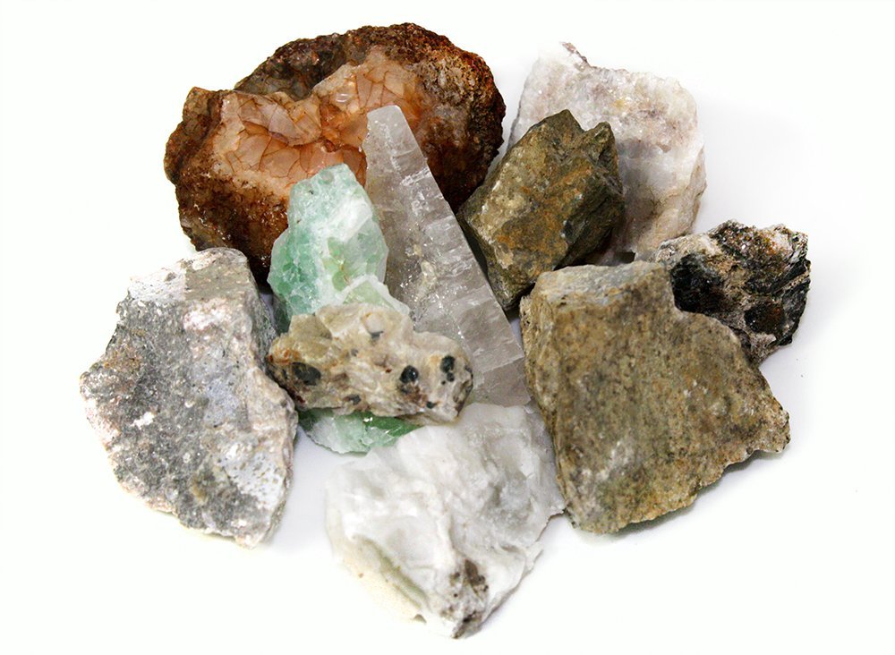 Set of 10 Medium Short Wave UV Reactive Fluorescent Mineral Rock Specimens