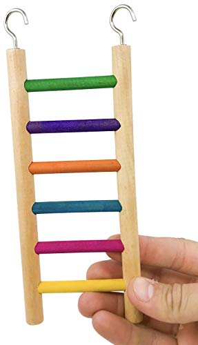Parrot Wood Bird Toy Ladder Parakeets Toys cage Cages Cockatiel Canaries Finches (8" x 3")