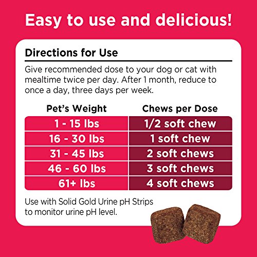 Solid Gold Cranberry Supplement for Dogs & Cats for Urinary Tract Health - Berry Balance Chews UTI + Bladder + Kidney Support for Cats and Dogs with Antioxidants