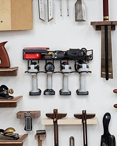 WellMall Garage Organization and Drill Storage - 2 Pack Power Tool Organizer Wall Mount Style, Great for Power Tool Drill as Tool Utility Shelves & Tool Rack, Perfect as Gift for Him Men