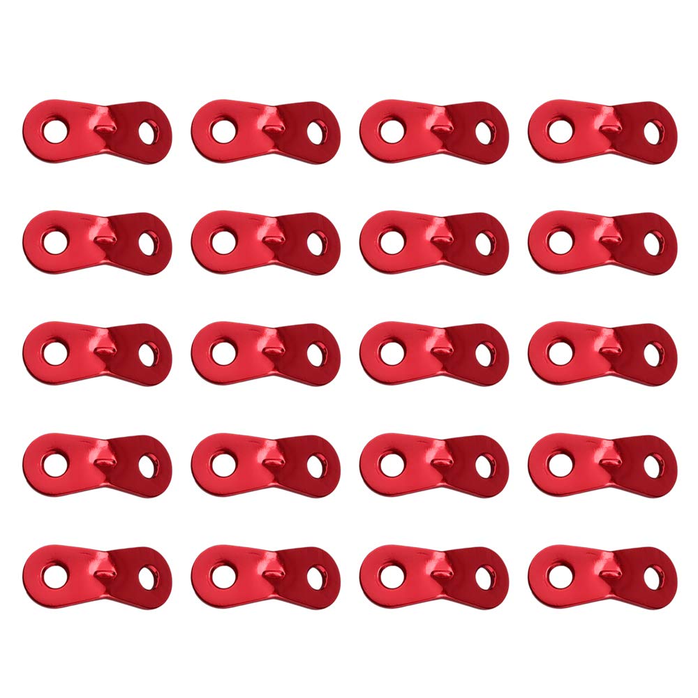 MAGARROW Guyline Cord Adjusters Tent Aluminium Alloy Rope Adjuster Hiking Adjusters (Red-2 Holes (20-PCS))