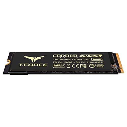 TEAMGROUP T-Force CARDEA A440 Graphene & Aluminum Heatsink 2TB with DRAM SLC Cache 3D NAND TLC NVMe PCIe Gen4 x4 M.2 2280 Internal SSD Works with PS5 Read/Write 7,000/6,900 MB/s TM8FPZ002T0C327