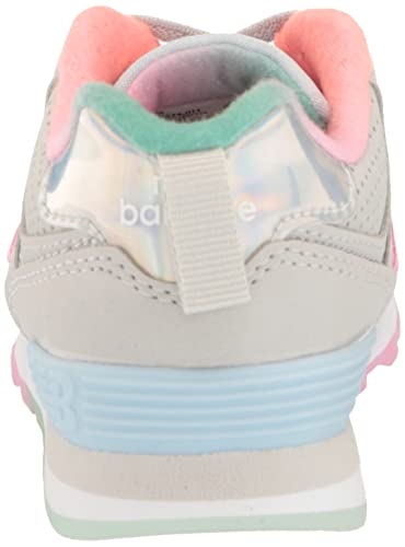New Balance Kid's 574 V1 Bungee Sneaker, Summer Fog/Lemon Haze/Uv Glo, 9 Toddler