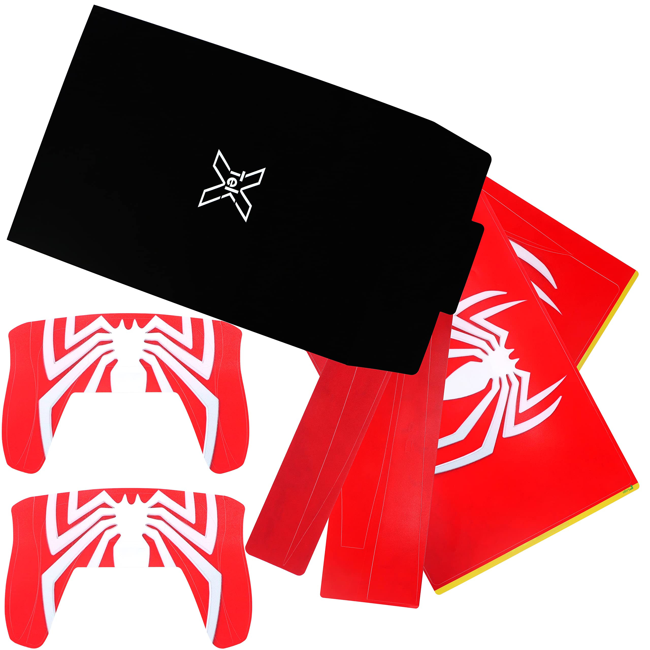 PS5 Skin Console and PS5 Skin Controller Set, PS 5 Skin Wrap Decal PS5 Disk Edition, Red Spider Decal Kit (Disk Edition)