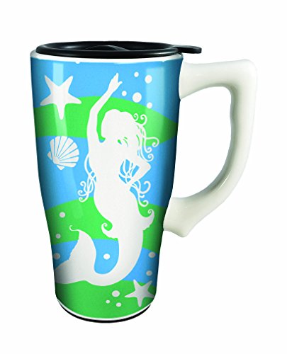 Spoontiques Mermaid Travel Mug, 18 oz, Blue