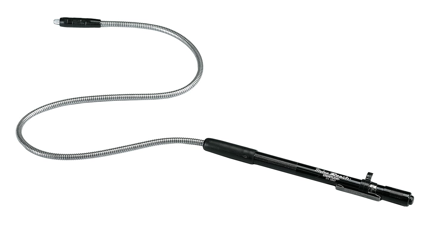 Streamlight 65418 Stylus Long Reach 11-Lumen Pen Light with 3 AAAA Alkaline Batteries and Flexible 11.5-Inch Extension Cable, Black