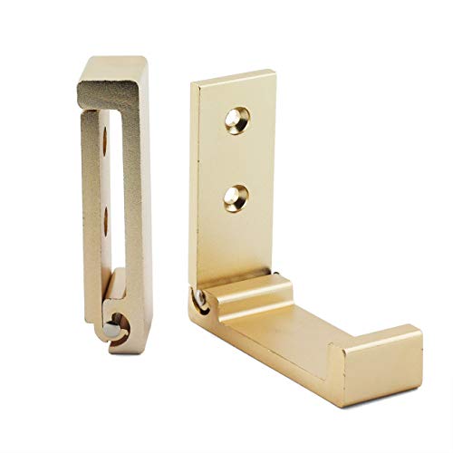 ZRM&E 3-Pack Folding Hooks Wall Door Clothes Coat Hat Bags Hangers Space Saving Racks Holder Aluminum Alloy Kitchen Bathroom Rustproof Towel Hooks Foldable Single Hook Gold