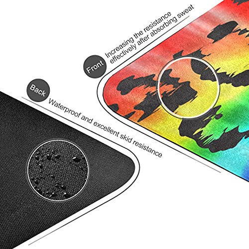 senya Leopard Print Tie Dye Cheetah Yoga Mat Cover, Non Slip Exercise Mat Cover High Performance Grip, Coming with Carry Bag(7ue6a)