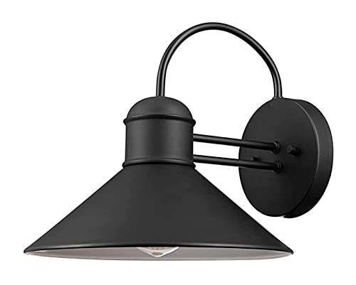TILBEA Rustic Farmhouse Wall Sconce Outdoor Barn Gooseneck Park Light Fixture Black Matte Finish Waterproof Industrial Wall Lamp for Exterior House Patio Porch Deck