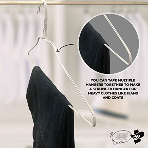 Wire Hangers in Bulk - 100 White Metal Hangers - 18 Inch Thin Standard Dry Cleaner Coated Steel