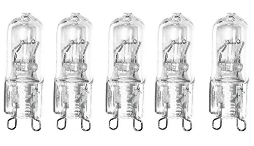 Anyray (Pack of 5) 75W G9 75 Watt Clear T4 Halogen Line Voltage G9 Bulb 75Watt
