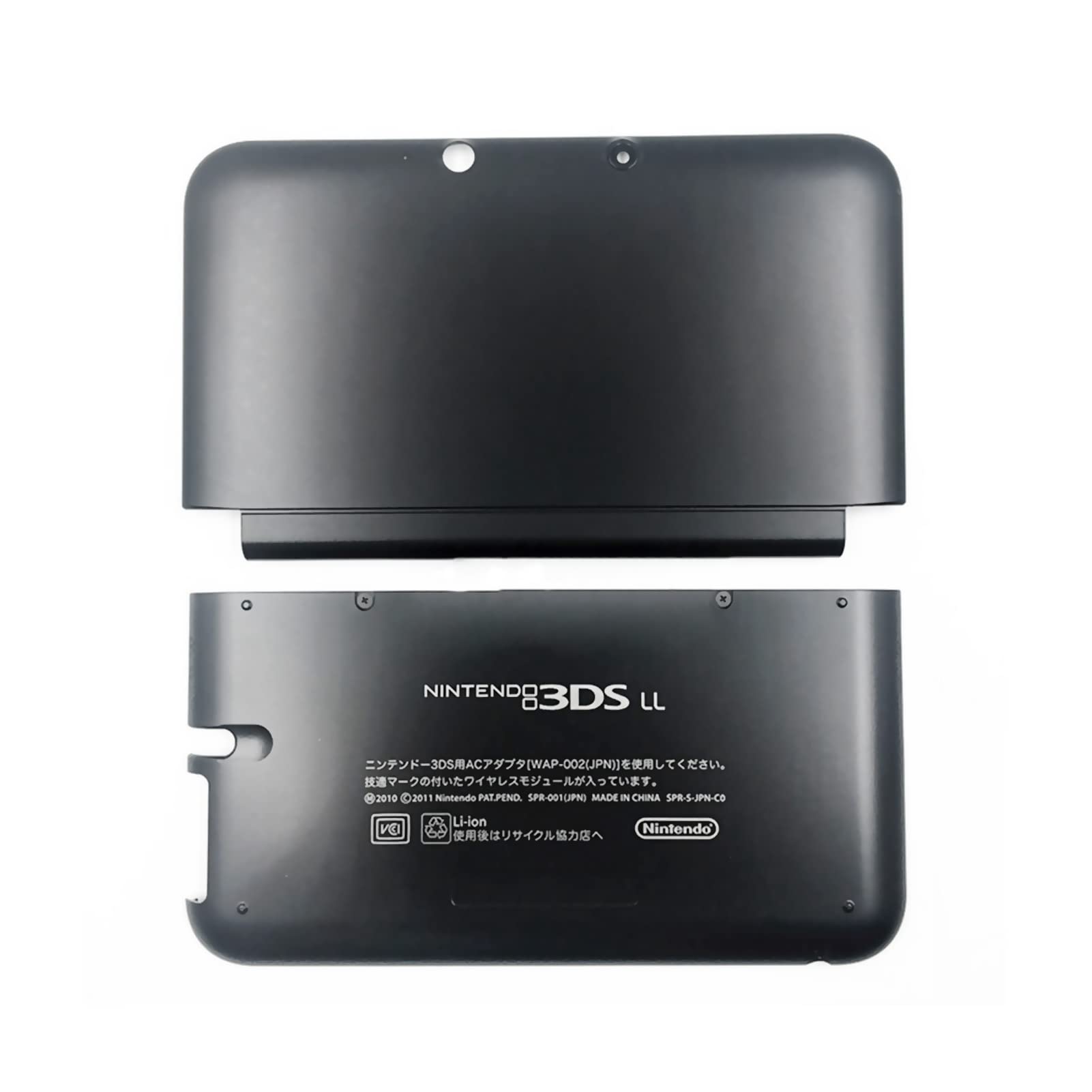 New for 3DS LL XL Top & Bottom Casing Shell Black Replacement, for Nintendo 3DSXL 3DSLL Handheld Console, Japan Edition Outer A/E Faceplate Housing Case Back Cover 2 PCS Set Spare parts