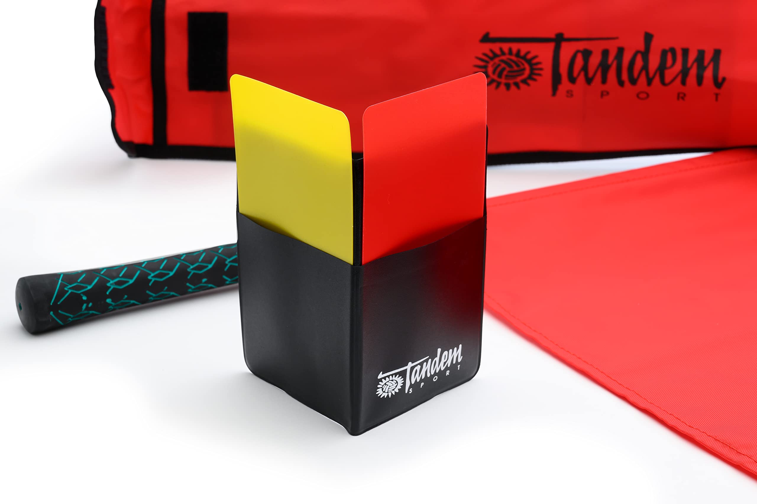 Tandem Sport Officials' Elite Kit - Professional Referee Kit with Whistle, Linesman Flags, Penalty Cards & Bag - Ref Kit