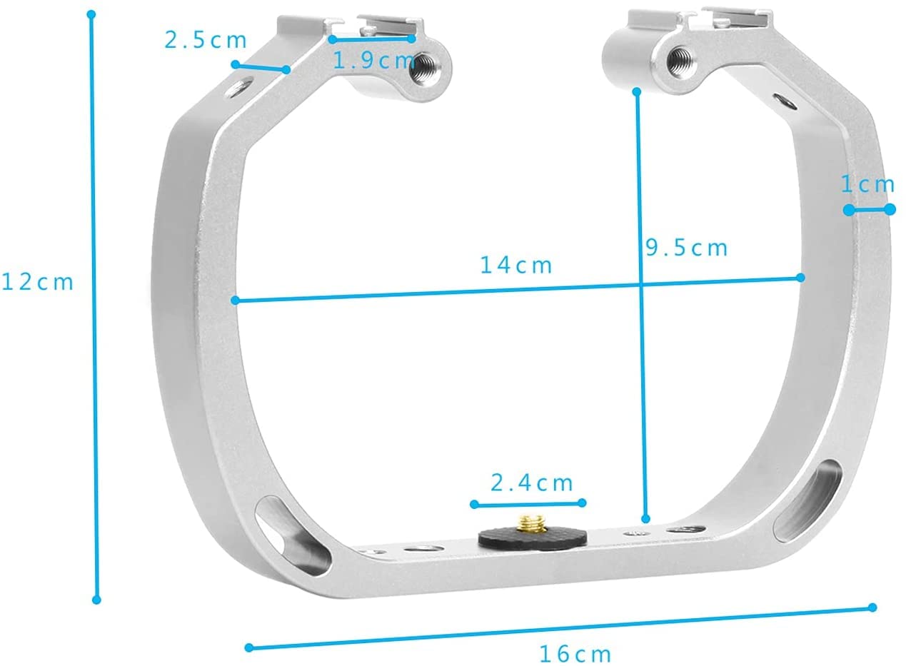 Goshoot Aluminum Alloy Underwater Diving Rig, Video Cage Diving Light Arm Tray System Stabilizer Compatible with go pro HERO3, HERO3+, HERO4, HERO5, HERO6 Action Camera Photography Accessory